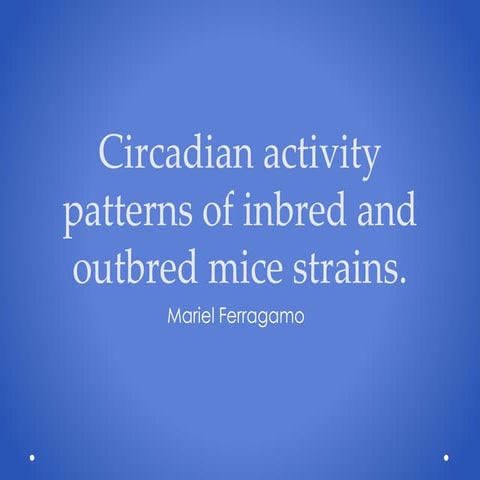 Circadian Activity in Mice | PPT