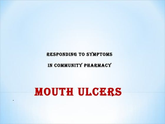 Oral ulcers | PPT
