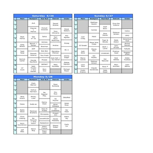 Movement 2012 Schedule | PDF