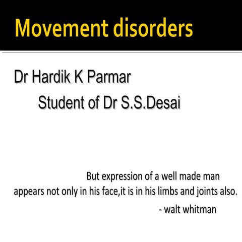Movement disorder | PPT
