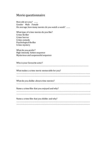 Media questionnaire | PDF