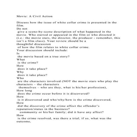 Movie A Civil Action Discuss how the issue of white collar crim.docx