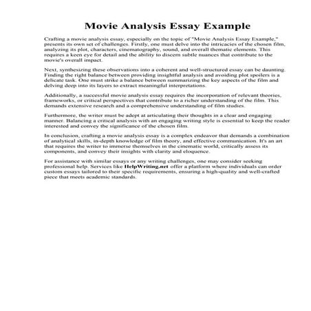 Movie Analysis Essay Example. How to write a film analysis essay Film ...