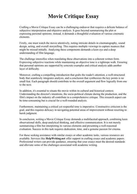 Film Analysis Essay. New Mexico State University | PDF