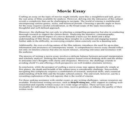 Movie Essay | PDF