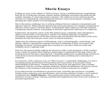 Movie Essays | PDF