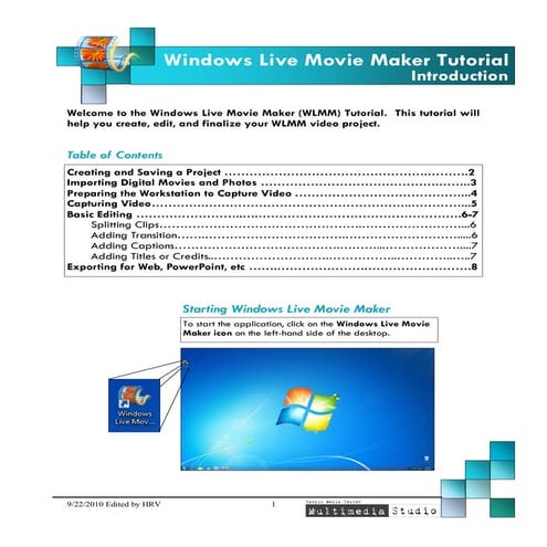 Windows Movie Maker 2010 | PDF | Video Software | Computer Software and ...