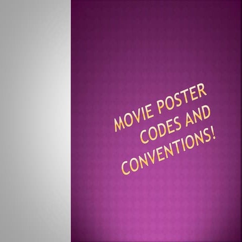 Movie poster codes and conventions! | PPTX