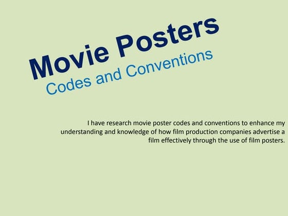 Film poster conventions | PPTX