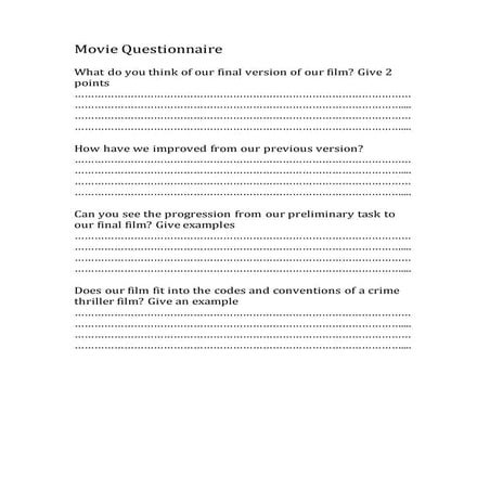 Movie questionnaire post editting | DOCX