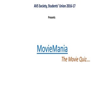 MovieMania - Movie Quiz Prelims | PPT