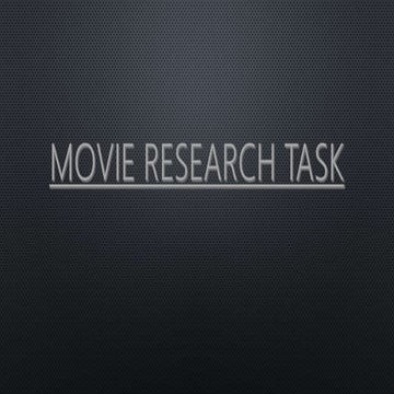 Movie research task | PPTX