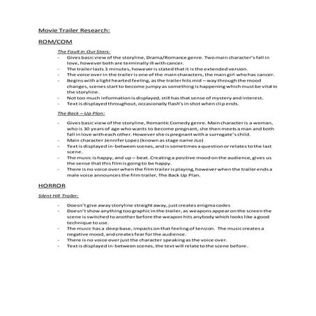 Movie trailer research | DOCX