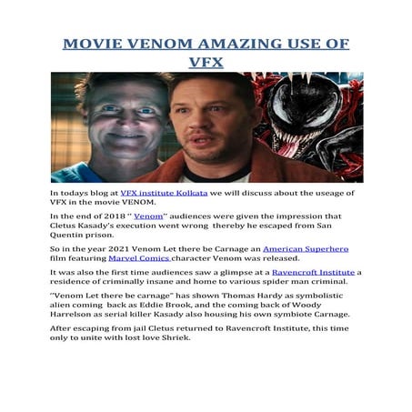 MOVIE VENOM AMAZING USE OF VFX | PDF
