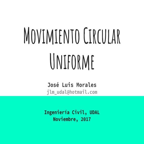 Movimiento circular uniforme | PDF