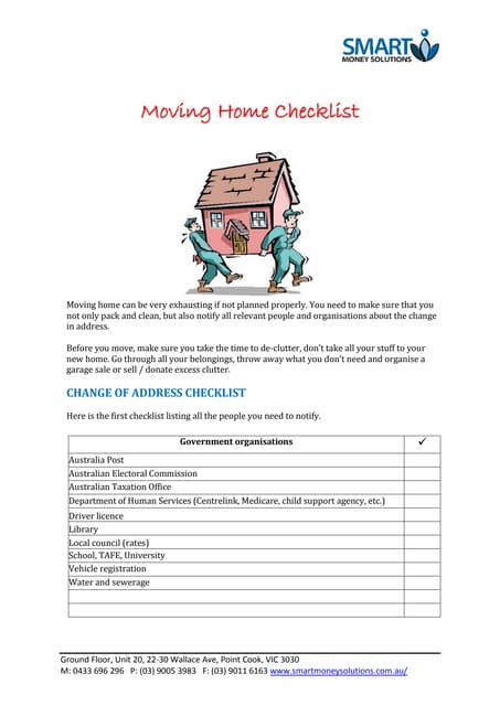 House Move Checklist | PDF