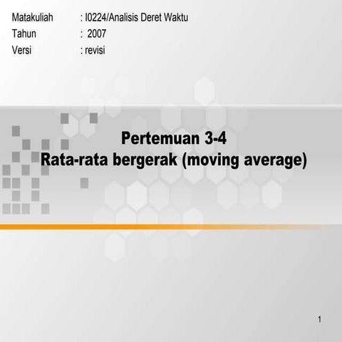 Statistical Analysis With Moving Average | PPT
