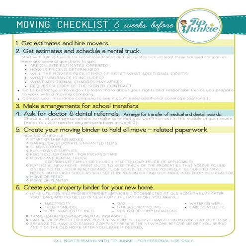 Moving Checklist | PDF