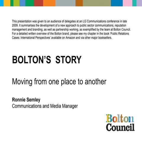 Moving from one place to another: The story of Bolton Council's ...