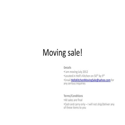 Moving sale | PPTX