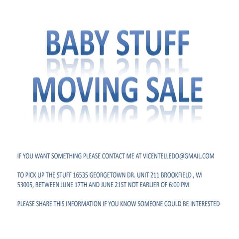 Moving sale baby stuff | PPTX