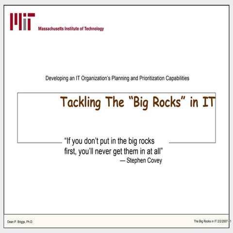 Moving The Big Rocks -- Prioritizing Your Work | PPT
