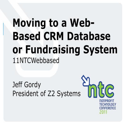 Moving to a web based crm database or fundraising system | PPT
