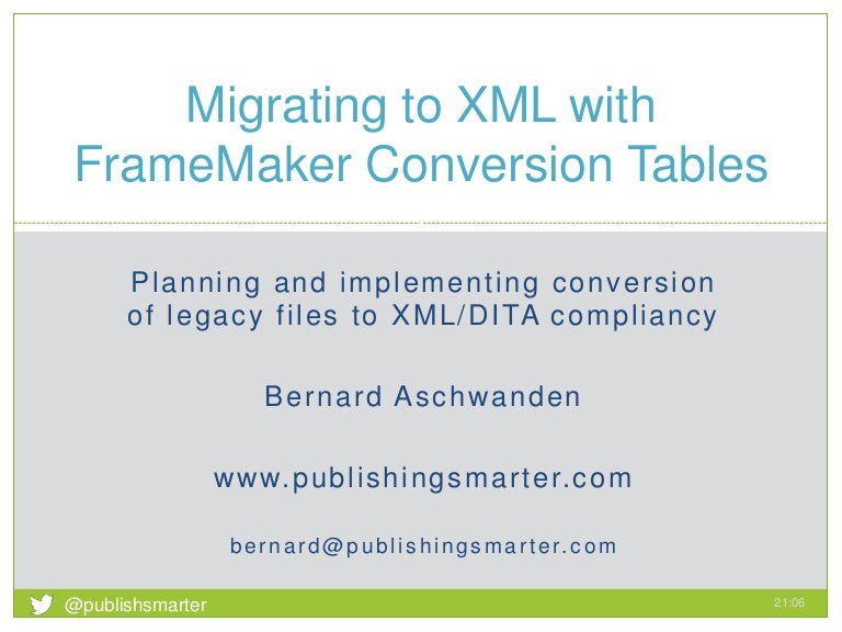 Moving Unstructured Framemaker Content To Structure