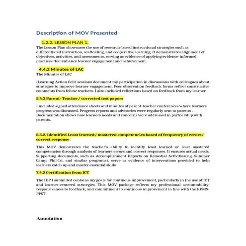 Annotation template for COT Proficient teacher.doc