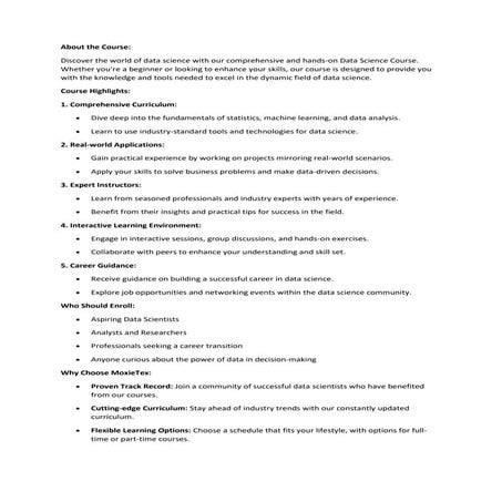 Datascience syllabus covers datascience topics | PDF