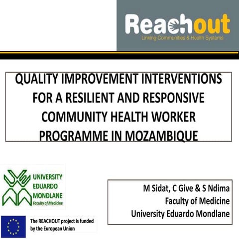 Key findings from REACHOUT work in Mozambique | PPTX | Physical Therapy | Wellness