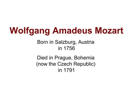 Wolfgang Amadeus Mozart | PPT