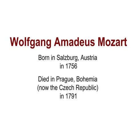 Wolfgang Amadeus Mozart | PPT