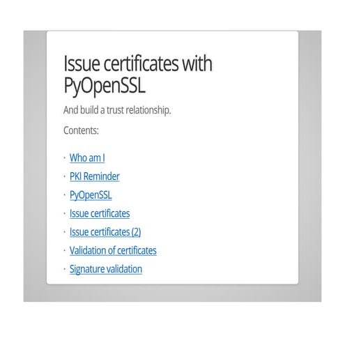Issue certificates with PyOpenSSL | PPT