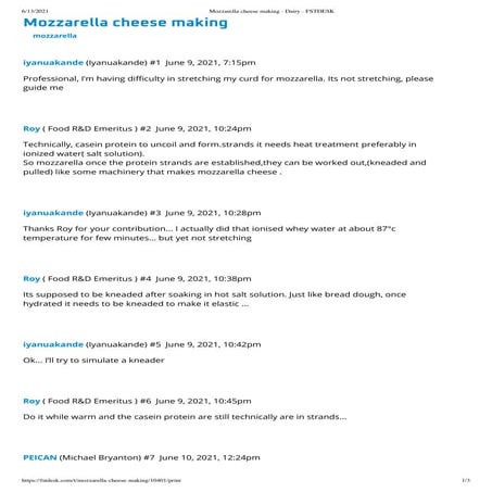 Mozzarella cheese making dairy - fstdesk | PDF