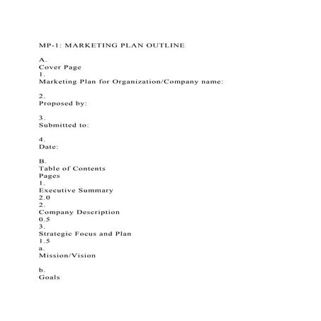 MP-1 MARKETING PLAN OUTLINEA.Cover Page1.Marketing Plan.docx