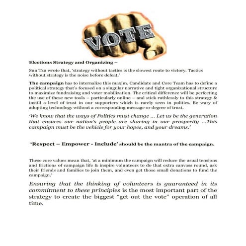 2014 elections strategy and organizing - WIN YOUR ELECTION | PDF