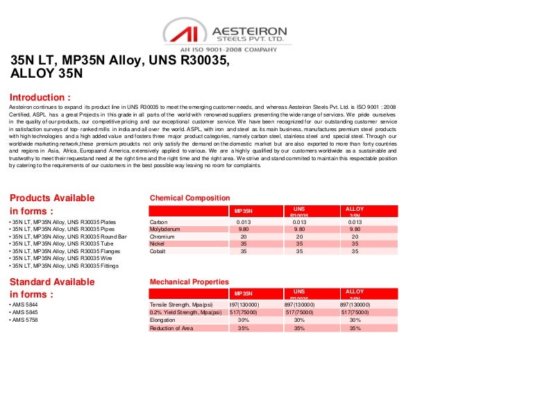Mp35 n material-mp35n-pipe-mp35n-tube