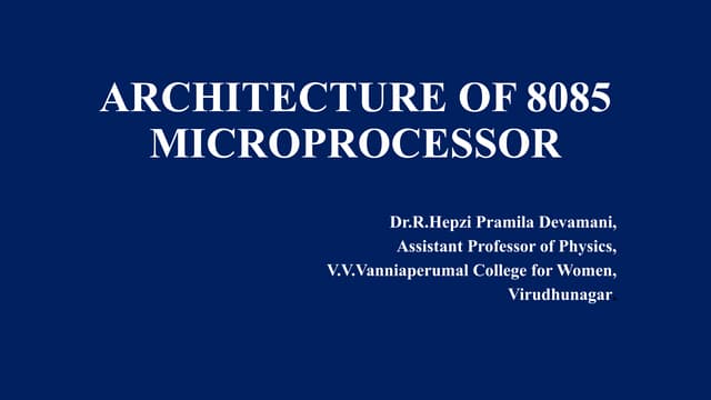 Microprocessor 8085 Architecture With Functional Block Diagram Pptx