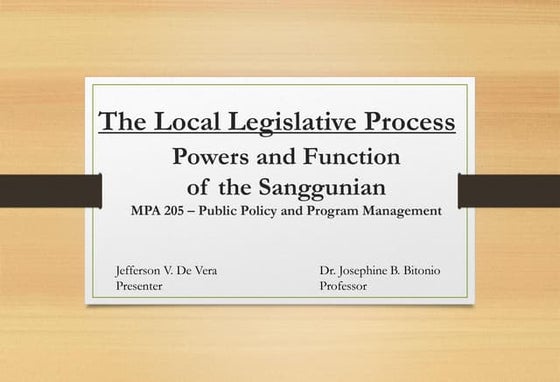 Local Legislative Process | PPT