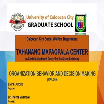 MPA 309 Organizational Structure (of the organization where I have ...