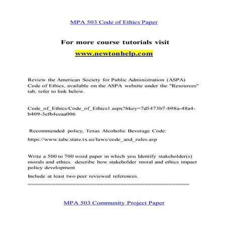 MPA 503 Inspiring Innovation / tutorialrank.com