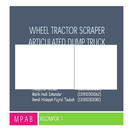 Wheel Tractor Scraper and Articulated dump truck | PDF