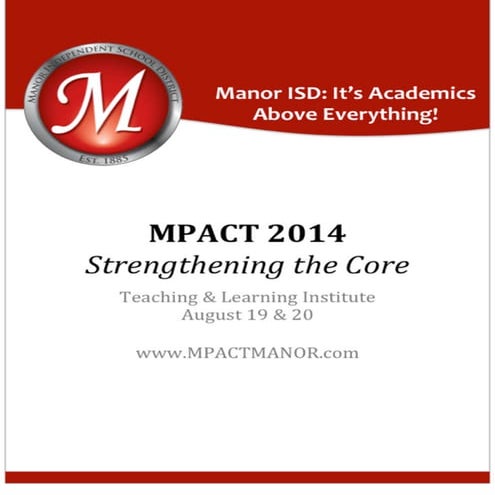 MPACT Teaching & Learning Institute Program 2014 | PDF
