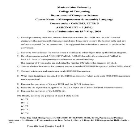 Assembly Language Program for 16_bit_Addition | PDF