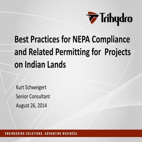 Best Practices for NEPA Compliance and Related Permitting for Projects ...