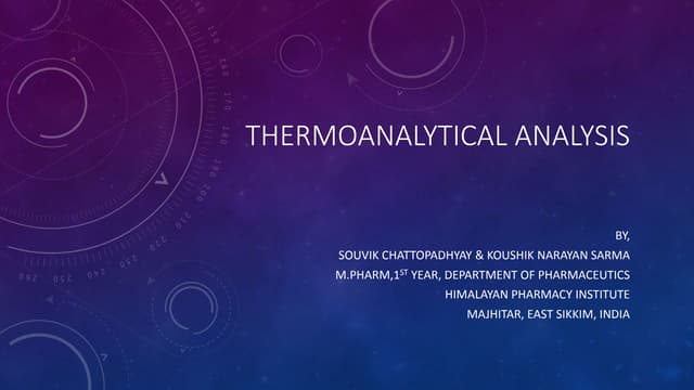 Thermal method of analysis | PPT