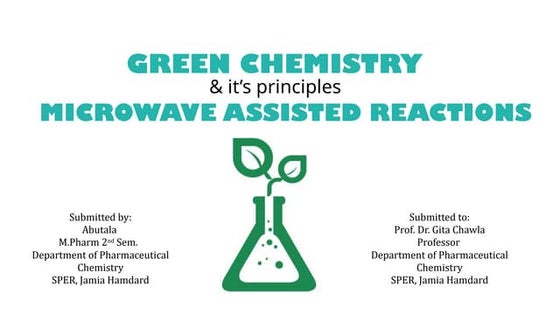 Microwave assisted reactions | PPTX | Chemistry | Science