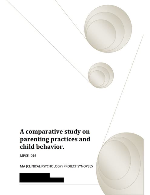Cover Page for Research Dissertation Synopsis MCFTP002 | PDF