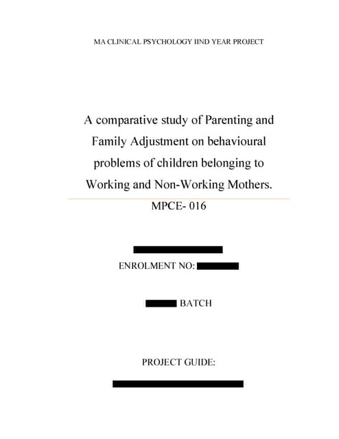 IGNOU Sample Practical File for MCFTL005 Mini Research GN | PDF
